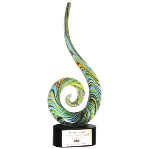 15 1/2" Color Swoop Art Glass